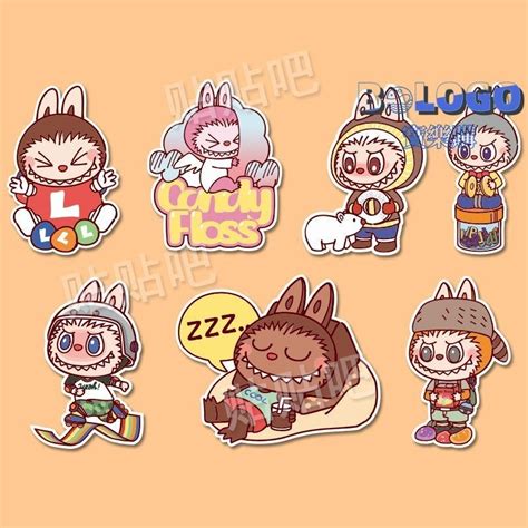 創意趣味 拉布布 Labubu 貼紙卡通筆電ipad平面行李箱收納箱亞克力板貼紙 蝦皮購物