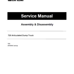 Caterpillar Cat 725 Articulated Dump Truck Service Repair Manual