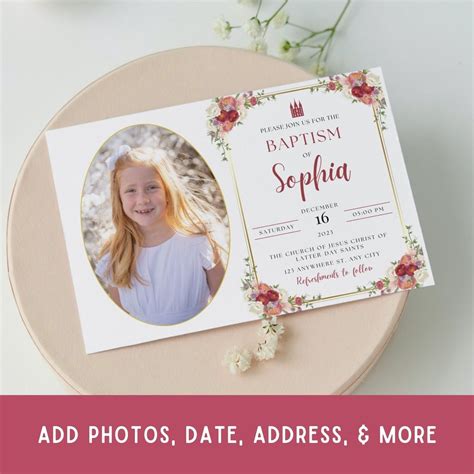 Lds Baptism Invitation Lds Girls Baptism Invitation Great To Be 8