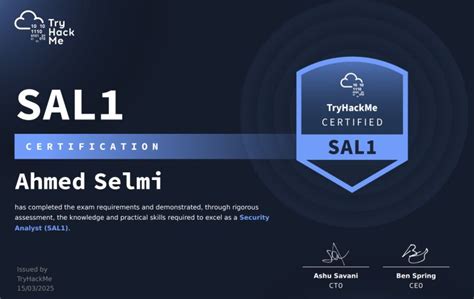 Cybersecurity Soc Tryhackme Blueteam Certification Sal1 Selmi Ahmed