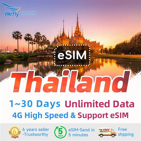 Thailand Esim Sim Card Days Prepaid Unlimited Data G High Speed For Tourist Travel Support