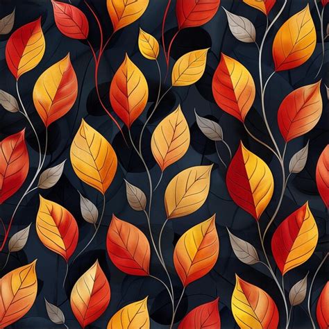 Leaf Reapeating Pattern With Leaves On Background Premium Ai