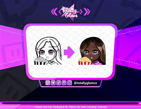 Animated Popcorn Ych Custom Chibi Emote Totallyglamco