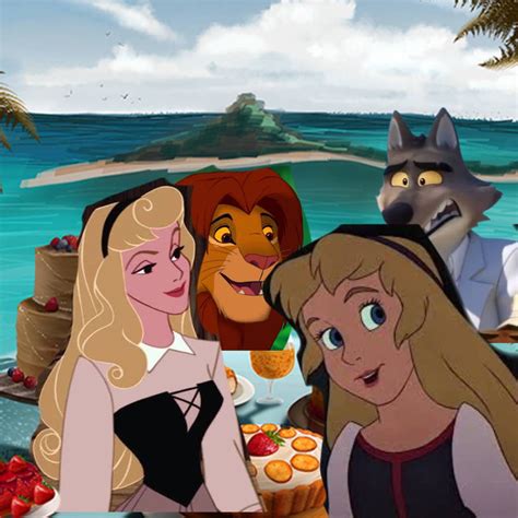 Simba Aurora Eilonwy And Mr Wolf At Dinner By Regina091102 On Deviantart