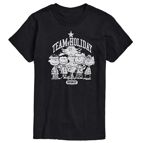 Mens Peanuts Team Holiday Spirit Graphic Tee