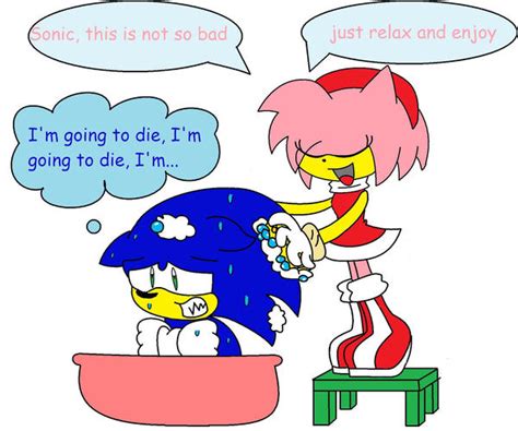Sonamy Sonic In Bath By Misukisu123 On Deviantart