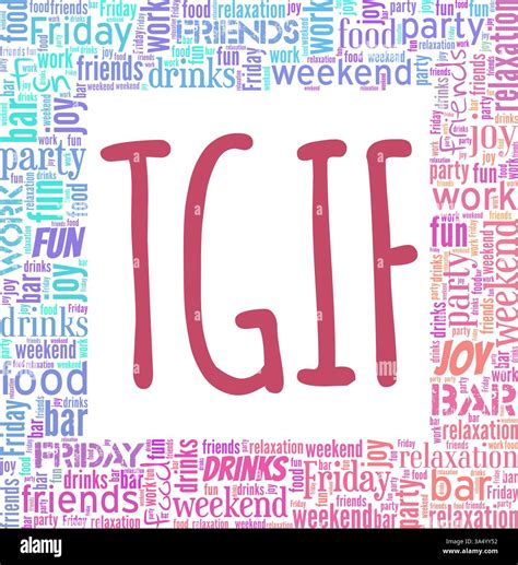 T Thank God Its Friday Vector Illustration Word Cloud Isolated On