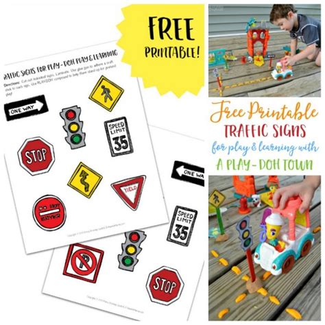 Printable Traffic Signs For Play Doh Towns Play And Learning