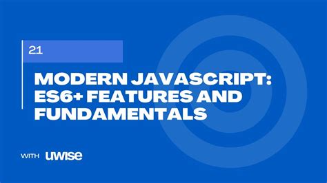 Modern Javascript Es6 Features And Fundamentals Youtube