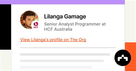 lilanga gamage senior analyst programmer at hcf australia the org