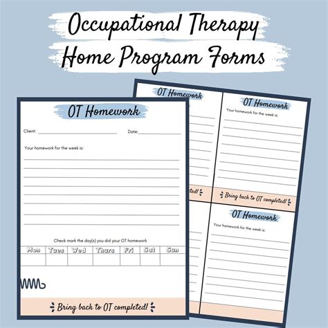 Occupational Therapy Home Program Form Pediatric Occupational Therapy