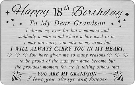 Degasken Grandson 18th Birthday Card Birthday Ts For 18 Year Old