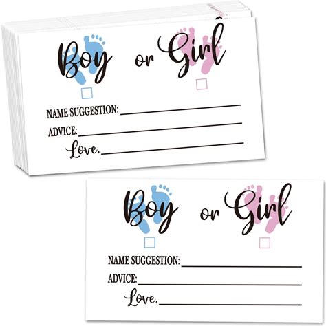 Gender Reveal Game Girl Or Boy Cast Your Vote Cards Bab Y Shower