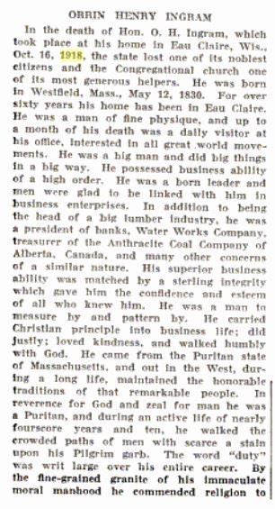 Orrin Henry Ingram 1830 1918 Find A Grave Memorial