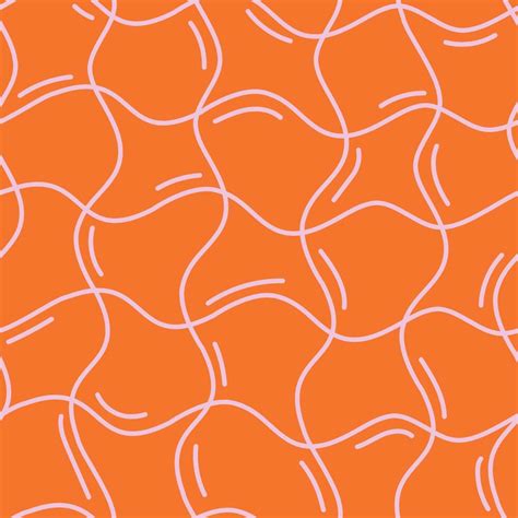 Seamless Orange Abstract Checkered Pattern Background Design Hand
