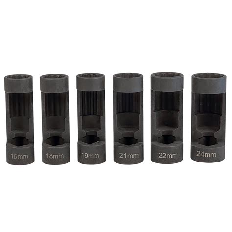 6pcs Strut Nut Socket 16mm 18mm 19mm 21mm 22mm 24mm With 12 Point 12