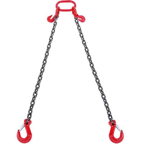 Vevor 38 X 6 Chain Sling 2 Legs G80 Lifting Chain With Grab Hooks