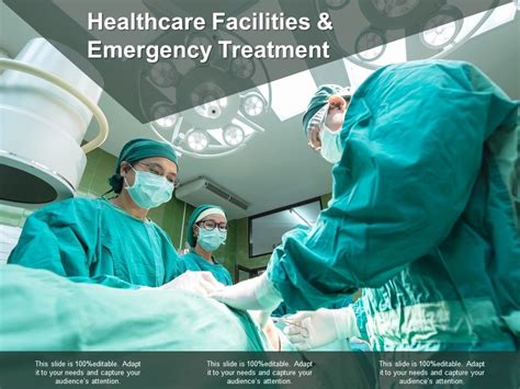 Healthcare Facilities And Emergency Treatment Ppt Powerpoint Presentation Gallery Design Inspiration