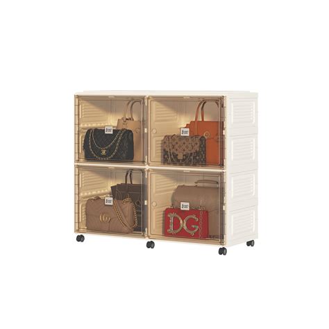 4 Cubbies Handbag Storage Organizer For Closet Purse Storage Organizer Shoeandboots Cabinet