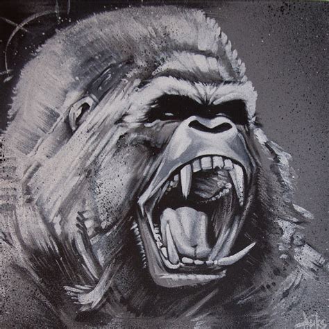 Gorilla Roaring Drawing
