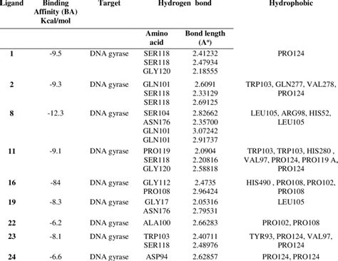 Binding Affinity Hydrogen Bond Interaction And Hydrophobic Interaction