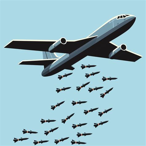 Plane Dropping Bombs 40193986 Vector Art At Vecteezy