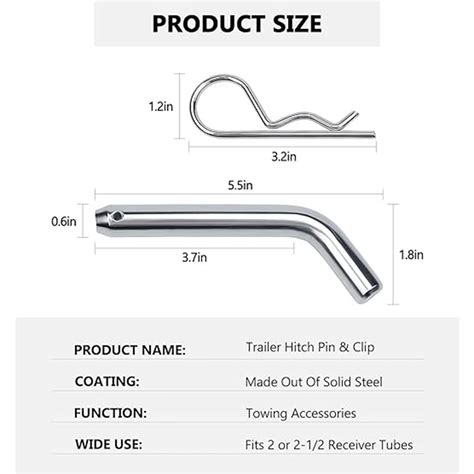 Roadpower Trailer Hitch Pin And Clip Fits 2 Or 2 12 Receiver