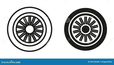 Car Hubcap Simple Vector Symbol Icon Car Hubcap Set In A Editable