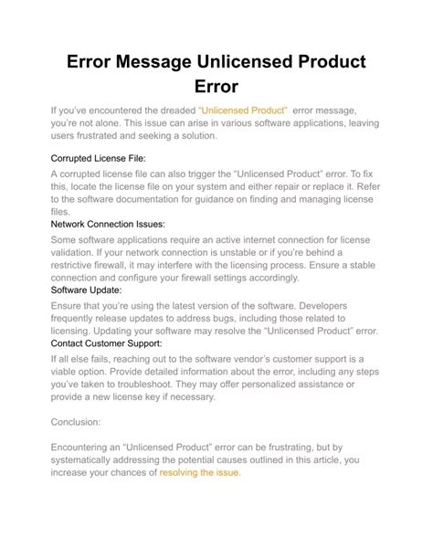 Ppt Error Message Unlicensed Product Error Powerpoint Presentation