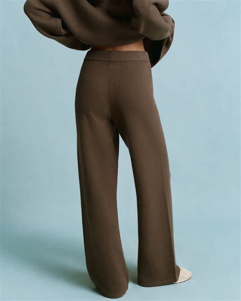 Varsity Knit Straight Leg Sweatpants Dark Cocoa Brownmarshmallow Wh Adanola