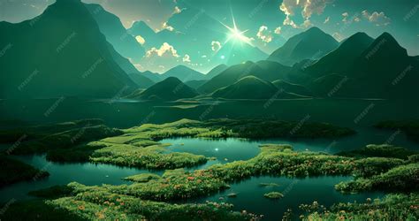 Fondos De Pantalla De Paisajes Verdes 4k Ia Generativa Alta Calidad