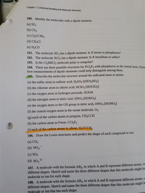 Solved Chapter 7 I Chemical Bonding And Molecular Geomety