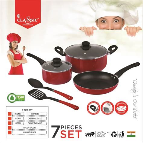 Nonstick Cookware Set 7 Piece Set For Restaurant Aluminum Material At