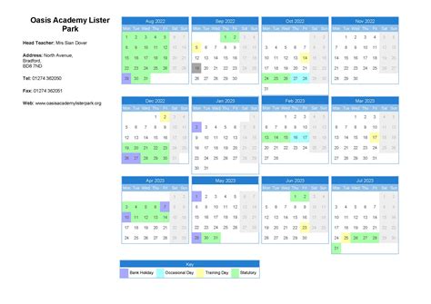 Term Dates Oasis Academy Lister Park