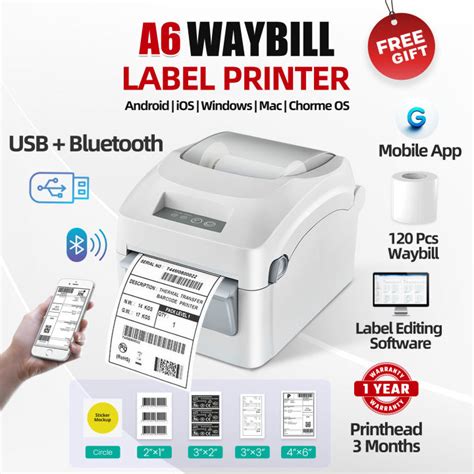 Thermal Printer Bluetooth Waybill Barcode Shipping Label Consignment Note Bluetooth Printer