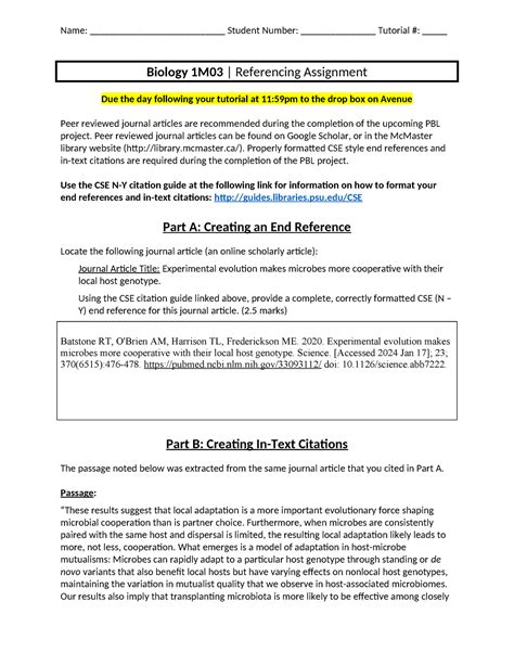 Tutorial 1 Assignment Referencing W24 Name