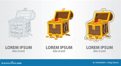Cofre Del Tesoro Del Logotipo Ilustración Del Vector Ilustración De