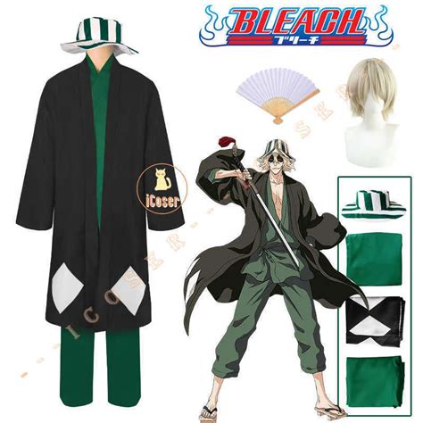Urahara Kisuke Cosplay Costume Bleach Anime Outfit With Wig Haori