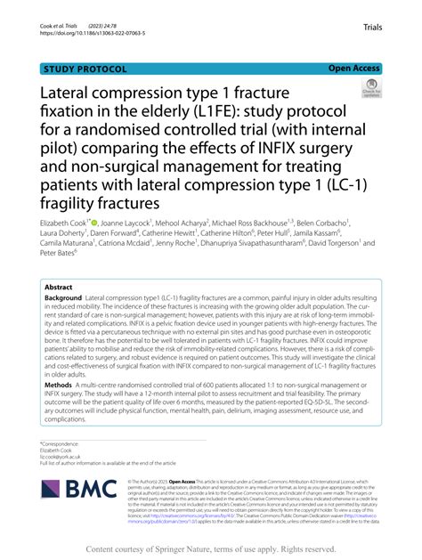 Pdf Lateral Compression Type 1 Fracture Fixation In The Elderly L1fe