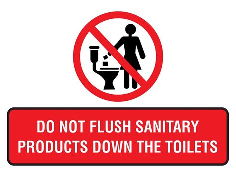 Please Do Not Flush Sanitary Products Items Down The Toilet Toilets Business Premises Hotel Bandb