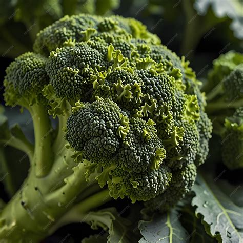 A Detailed Closeup Of A Head Of Broccoli With Its Dense Green Florets