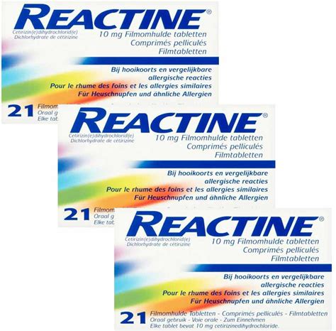 Reactine Allergietabletten Cetirizine 10 Mg 3 X 21 Tabletten