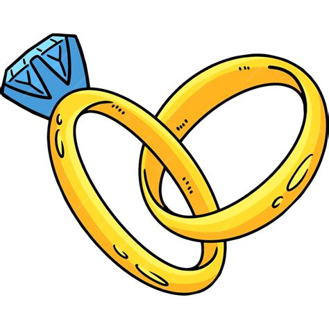 Ehering Cartoon Farbige Clipart Illustration Premium Vektor