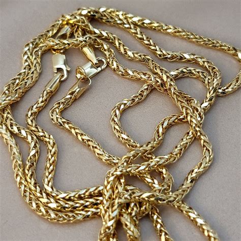 18k Solid Gold Franco Chain Necklace Real 18k Gold Franco Chain