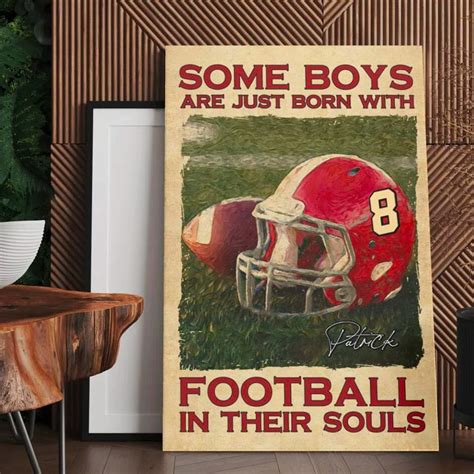 Personalized Football Poster Custom Name And Appearance Football T