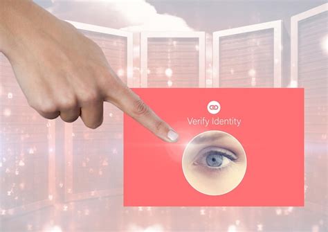Premium Photo Hand Touching Identity Eye Verify App Interface