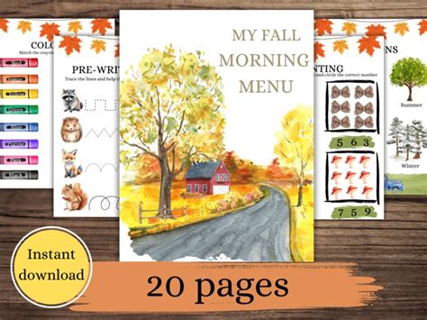 Fall Morning Menu Preschool And Kindergarten Morning Basket Tpt