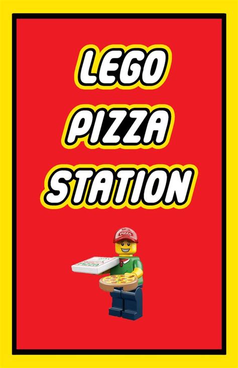 Lego Party Food Station Sign 11x17 Lego Pizza Station Lego Birthday