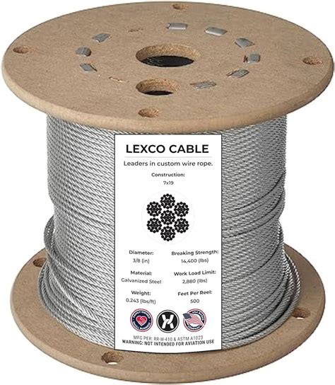 316 Wire Rope Galvanized Steel 7 X 19 Oregon Wire Aircraft Cable