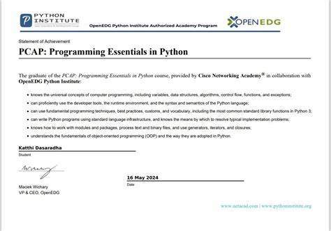 Python Programming Pcap Cisconetworkingacademy Openedg Techskills Continuouslearning